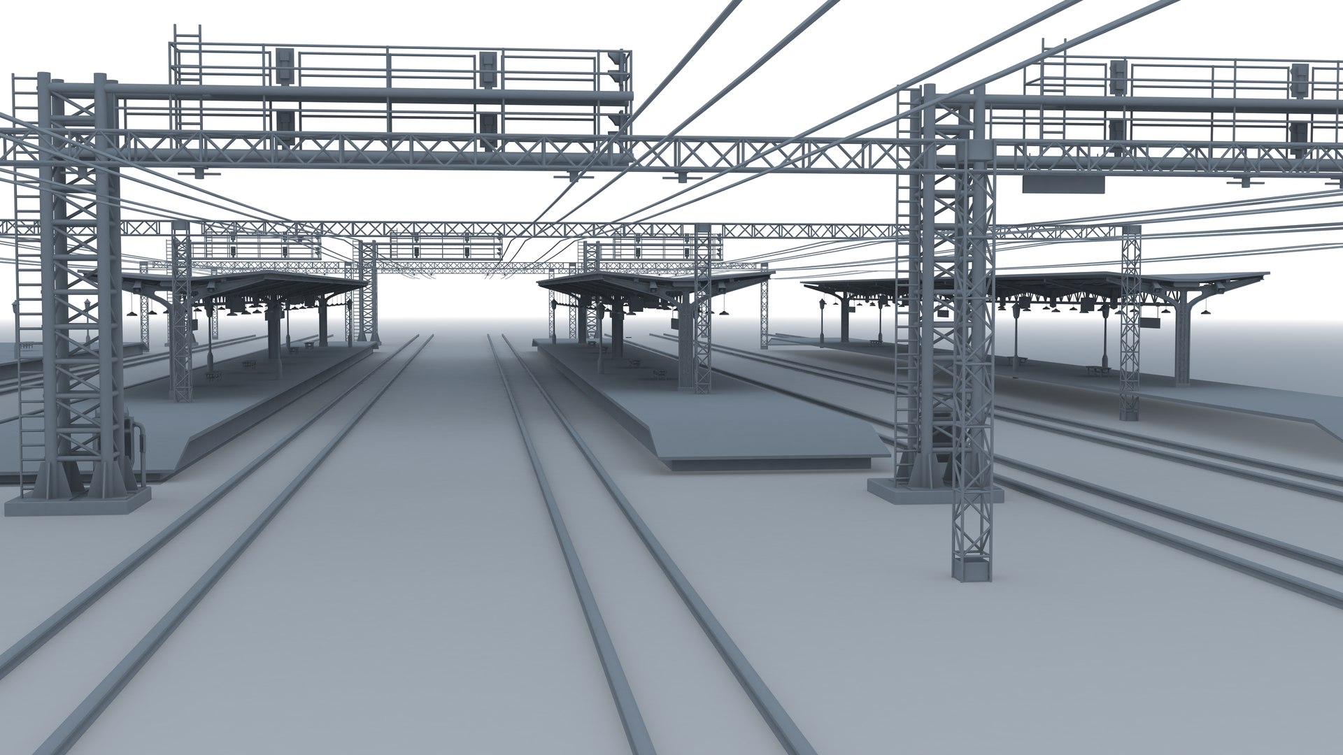 3D railway train station model - TurboSquid 1461597