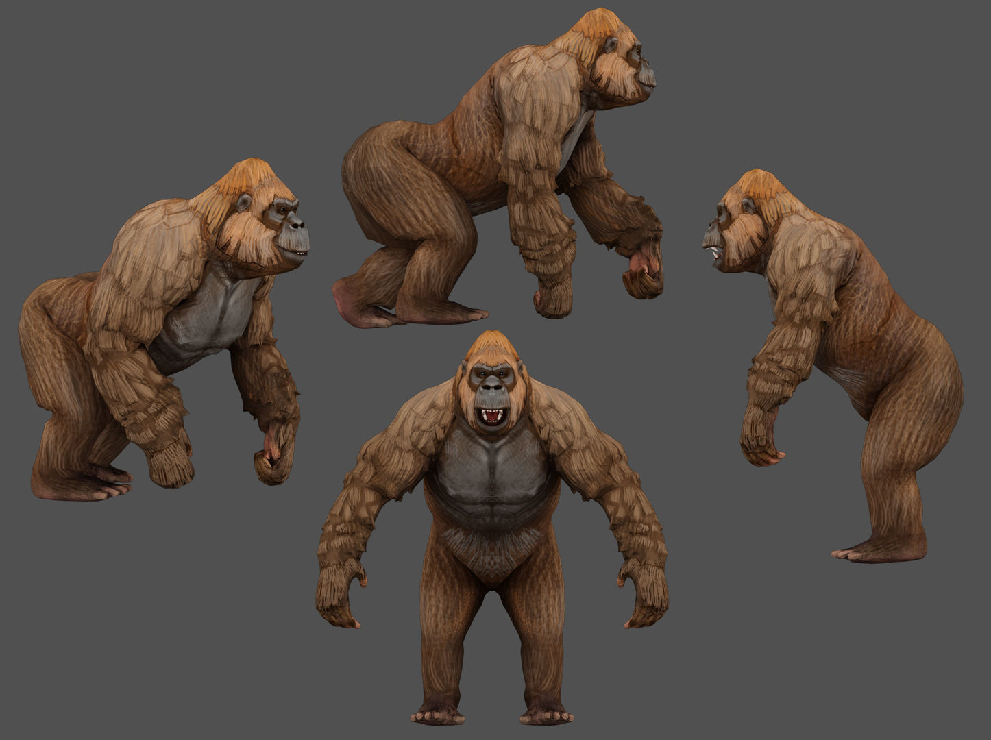 3D model gorilla low-poly - TurboSquid 1461588