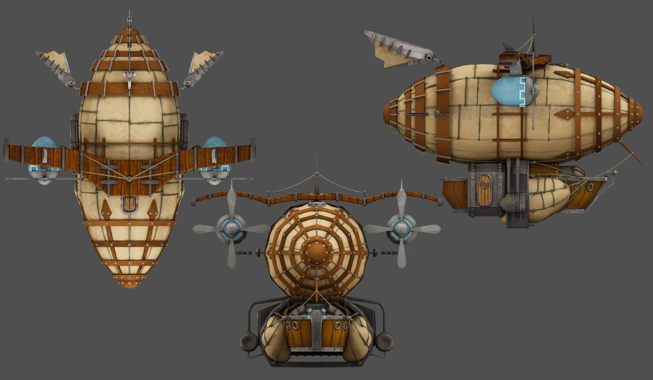 3D airship low-poly model - TurboSquid 1461618