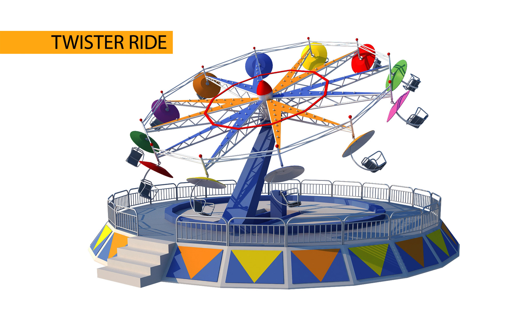 Twister ride 3D model - TurboSquid 1461820