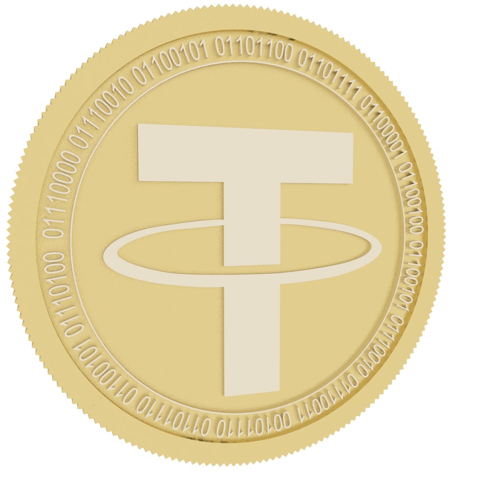 Tether gold coin 3D - TurboSquid 1461892