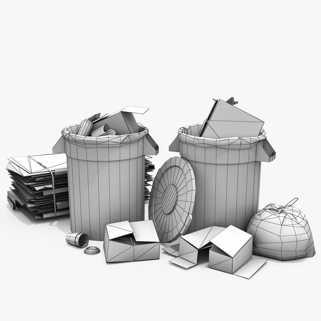 3D stack trash bins model - TurboSquid 1461944