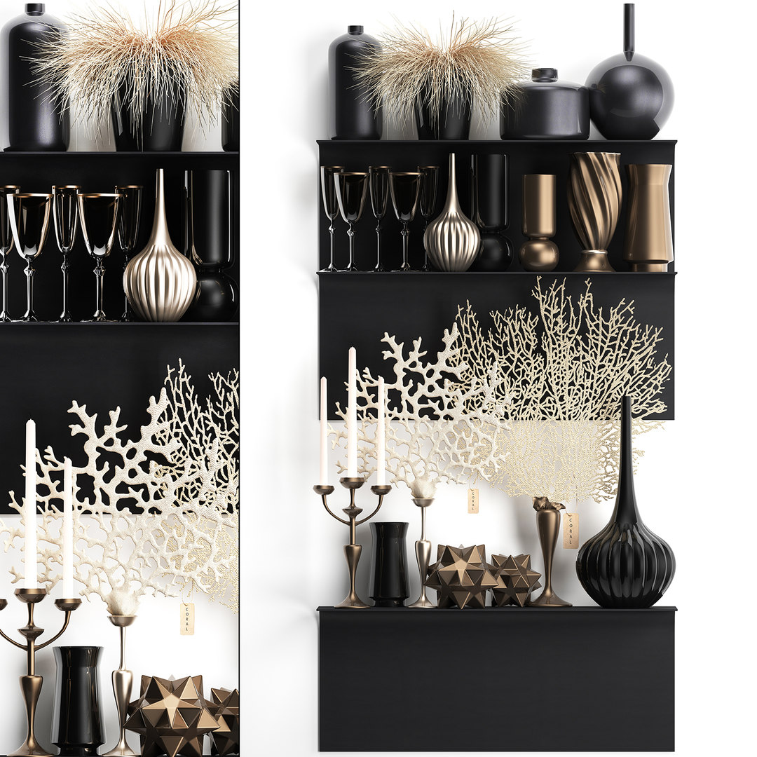 3D decorative set shelf coral model - TurboSquid 1462990