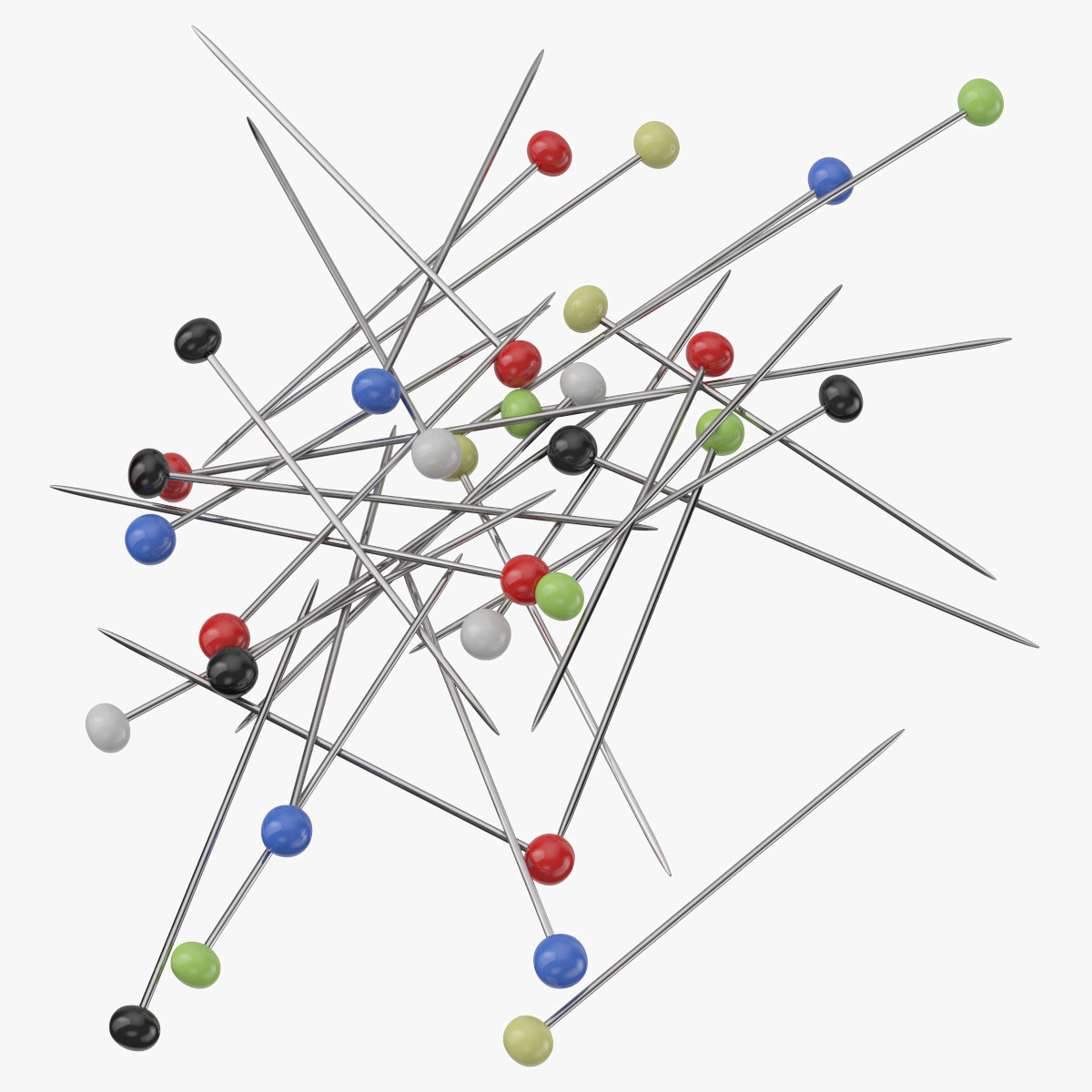 3D model pile glass headed pins - TurboSquid 1463369