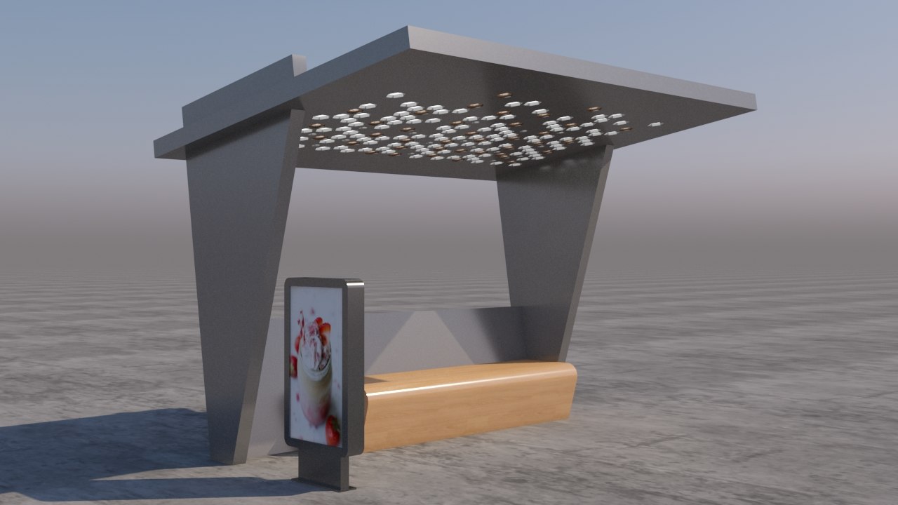 Modern bus stop 3D - TurboSquid 1463486