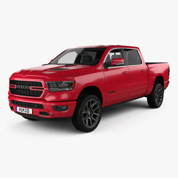 Dodge Ram 1500 Crew Cab Sport 5 pés 7 polegadas Box 2019 Modelo 3D ...