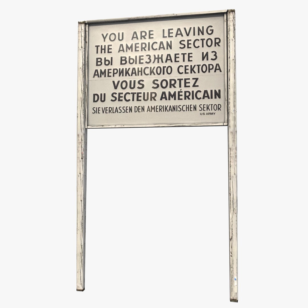 American sector border sign 3D - TurboSquid 1463522