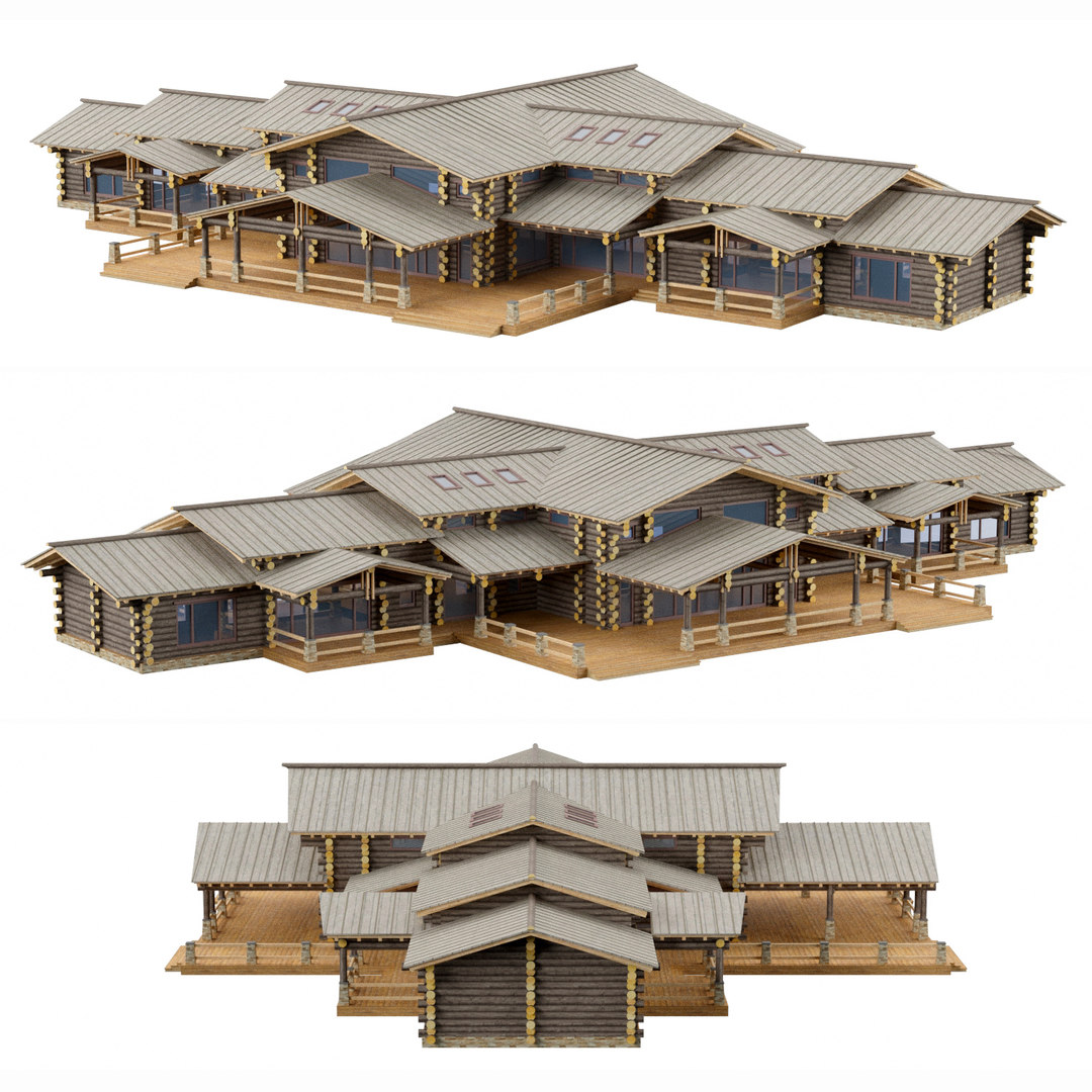 Cottage log house model - TurboSquid 1463570
