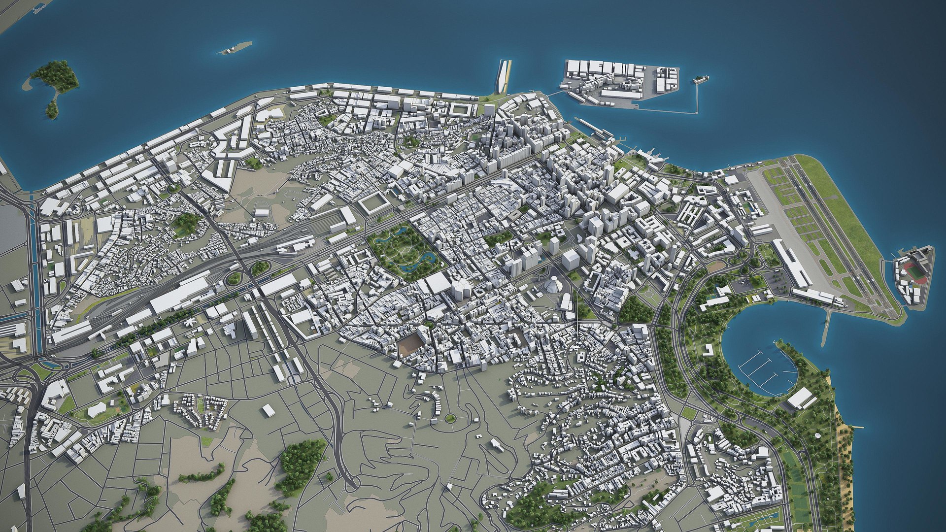 3D rio janeiro surrounding area model - TurboSquid 1464226