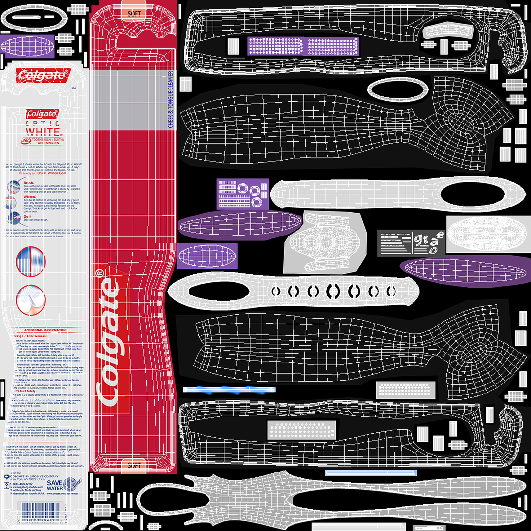 Colgate 360 optic toothbrush 3D model - TurboSquid 1465192