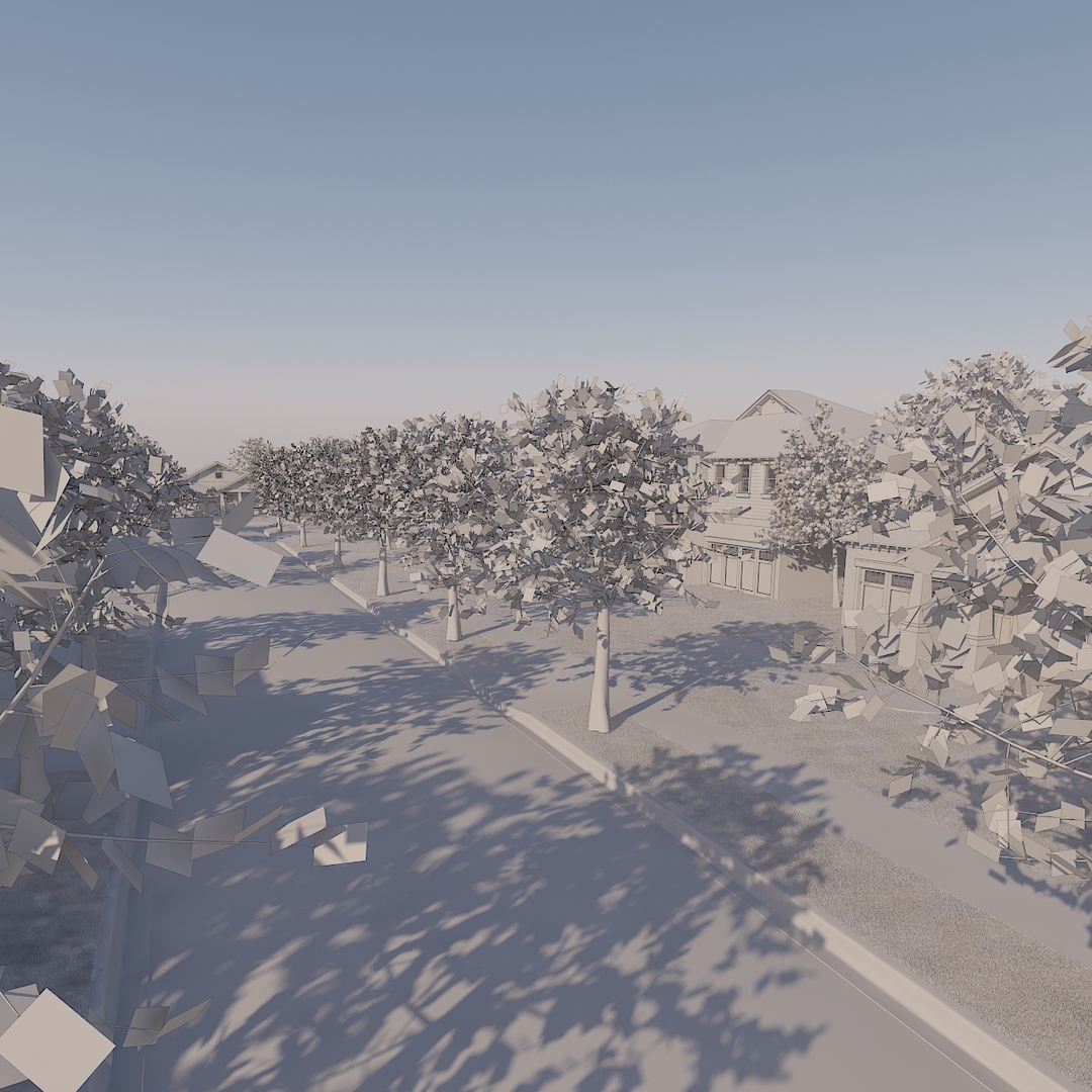 Street view neighborhood model - TurboSquid 1405462