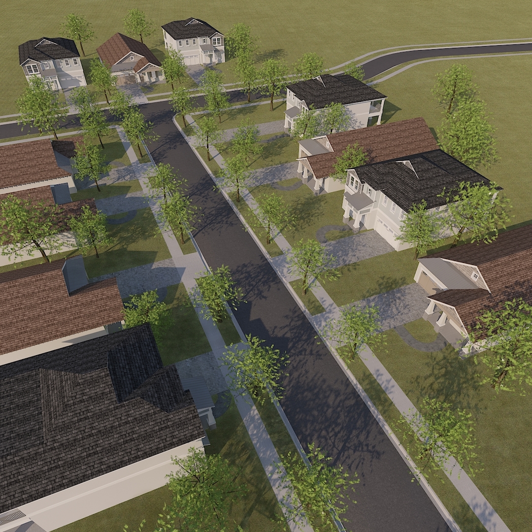 Street view neighborhood model - TurboSquid 1405462
