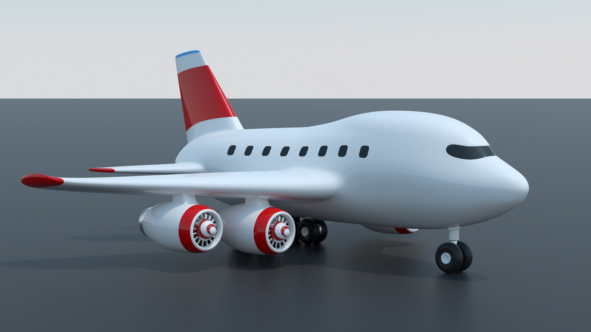 Cartoon toy airplane airliner 3D model - TurboSquid 1465516