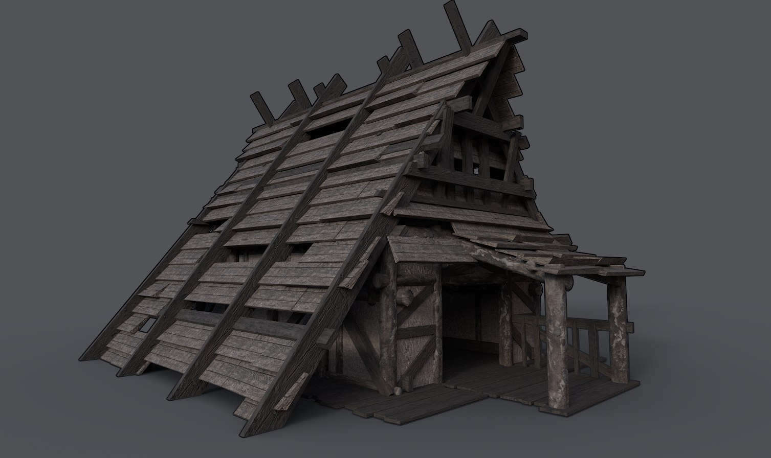 Viking hut - 3D model - TurboSquid 1465553