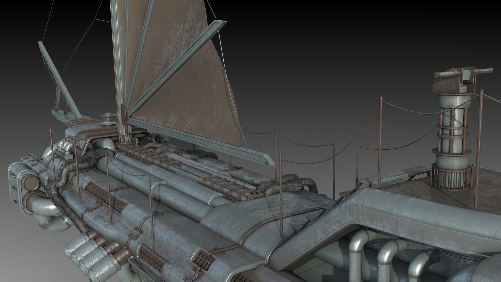 Dystopian ship 3D model - TurboSquid 1465160