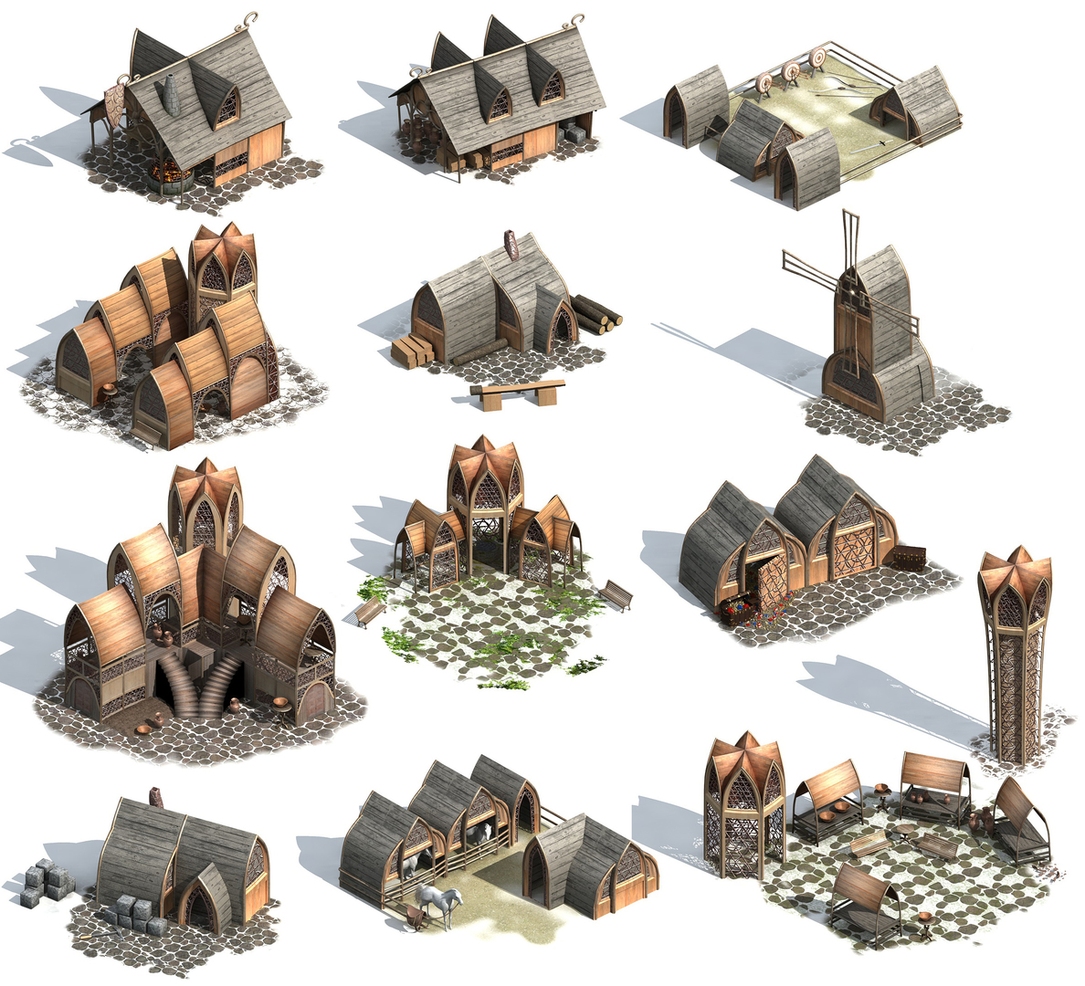 Elves buildings 3D model - TurboSquid 1465731