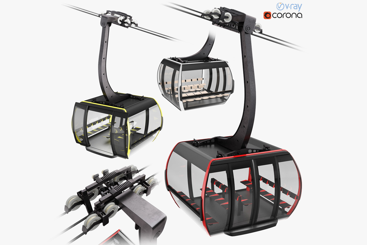 Cableway 3s cabin cwa 3D model - TurboSquid 1465791