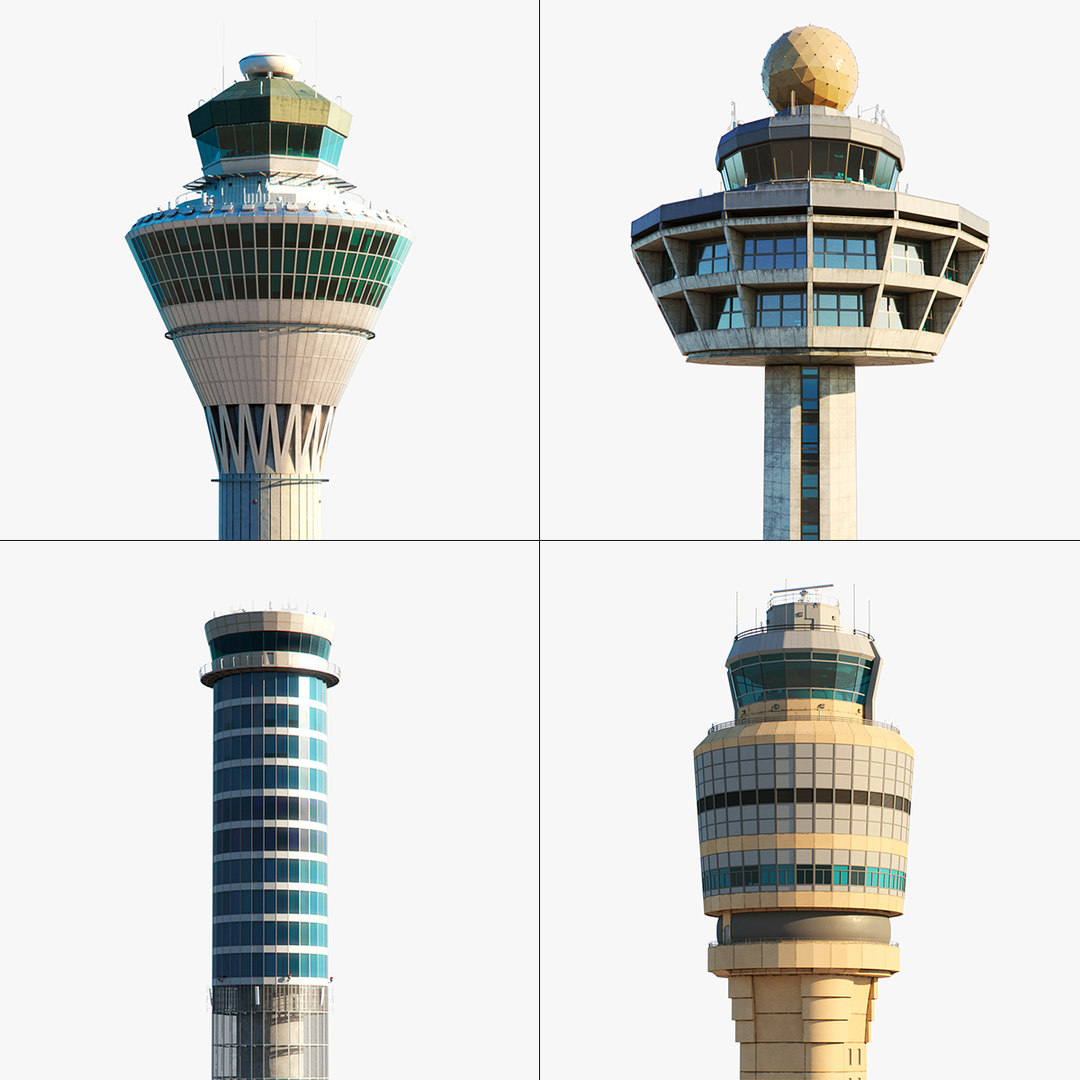 3D air control towers model - TurboSquid 1465780