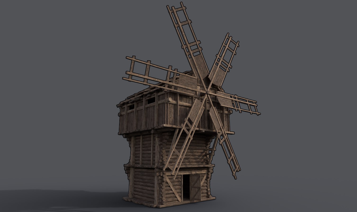 3D medieval wooden fantasy windmill model - TurboSquid 1465921