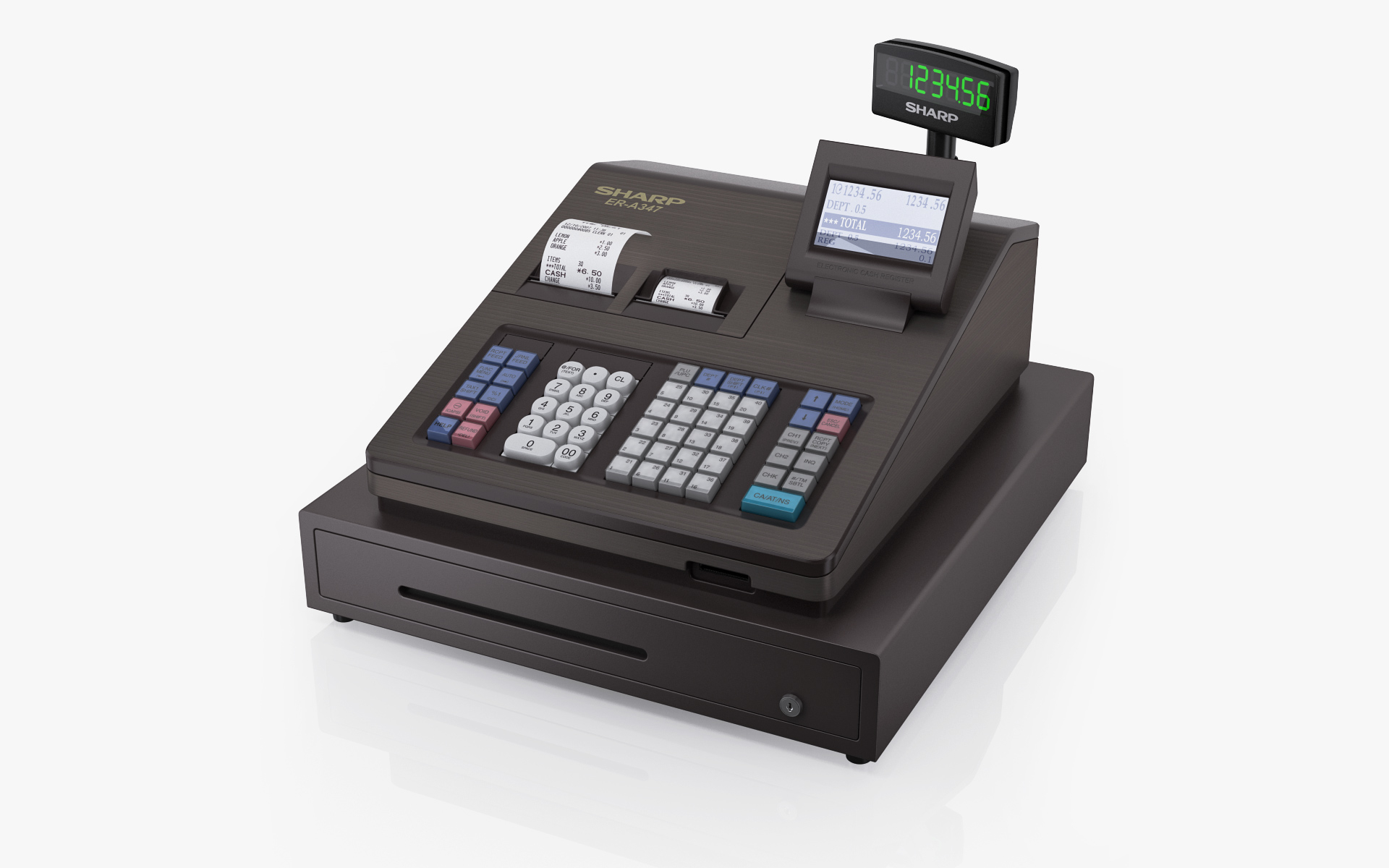 3d model cash register sharp er-a347