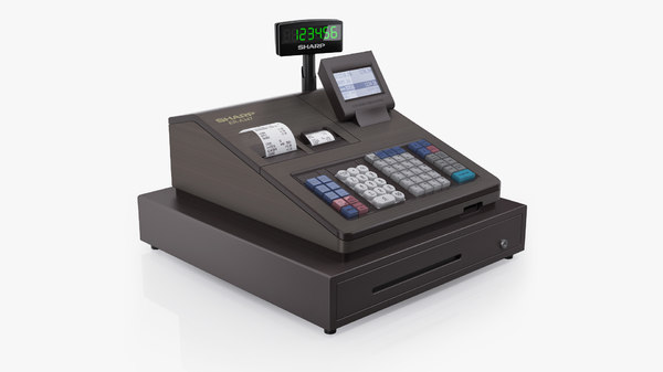 3d model cash register sharp er-a347