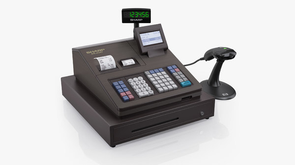 3d model cash register sharp er-a347