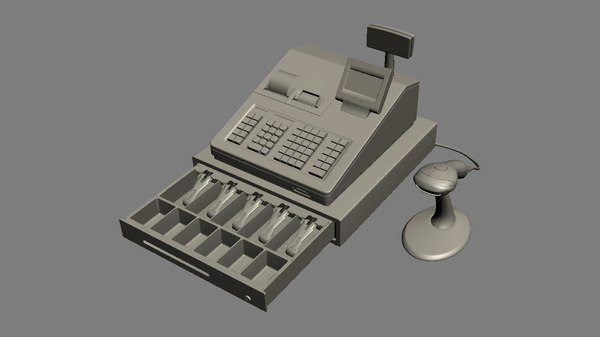 3d model cash register sharp er-a347