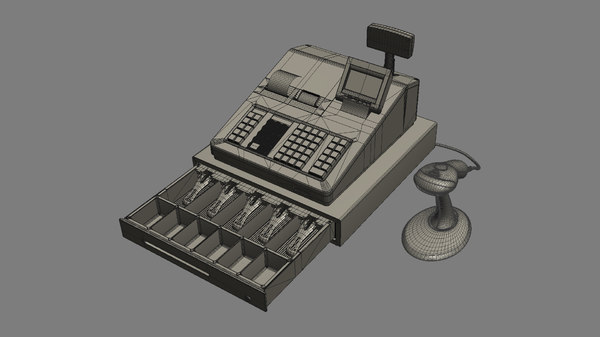 3d model cash register sharp er-a347