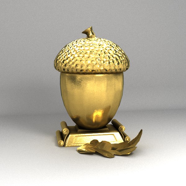 Golden acorn 3D - TurboSquid 1466243