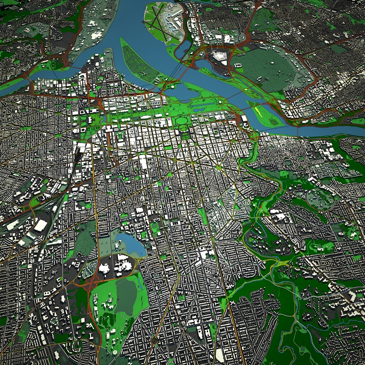 Washington DC-Stadtbild 3D-Modell - TurboSquid 1466814