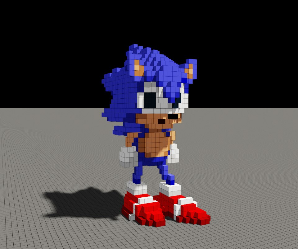 Voxel sonic 3D model - TurboSquid 1466891