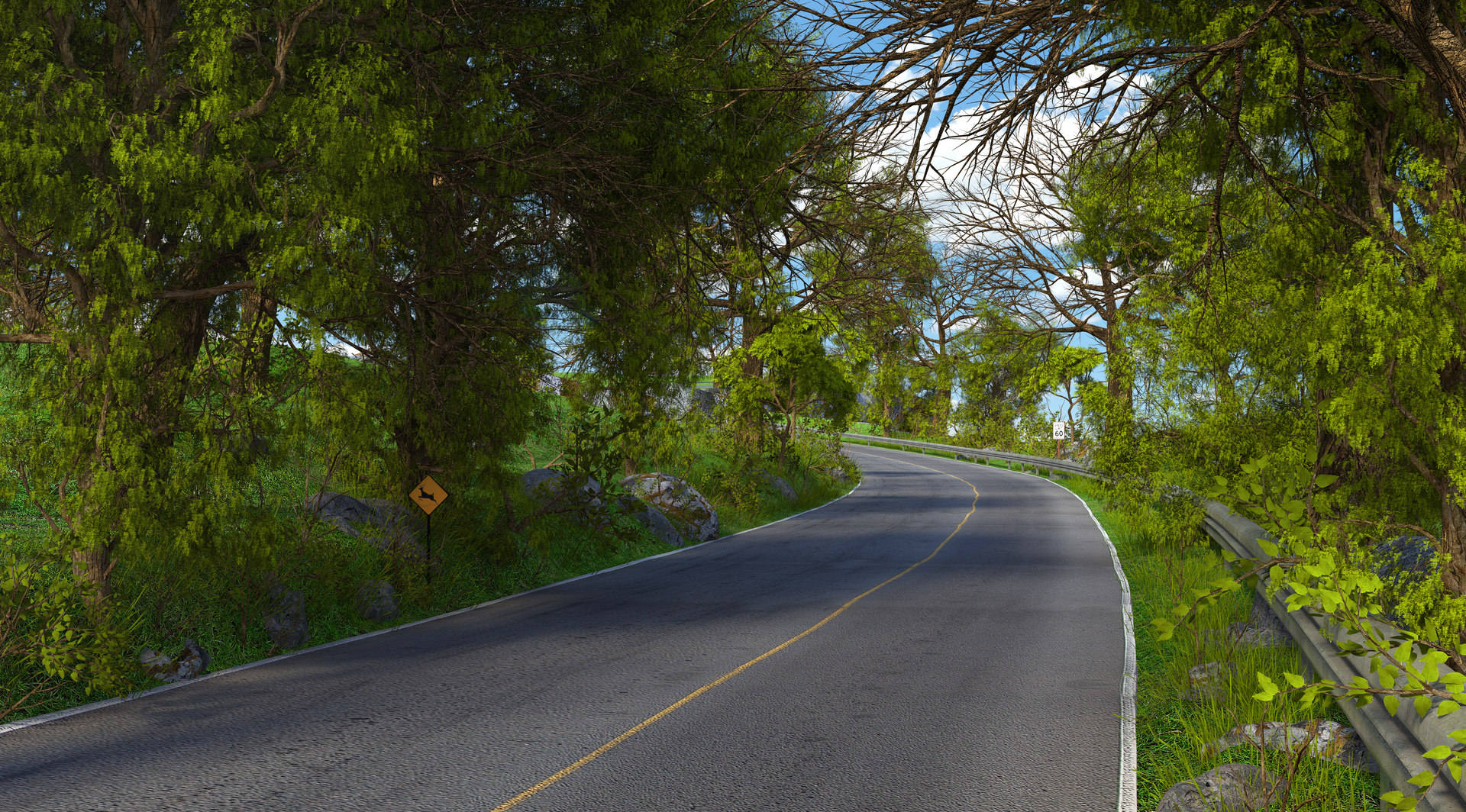 3D mountain forest road model - TurboSquid 1467228