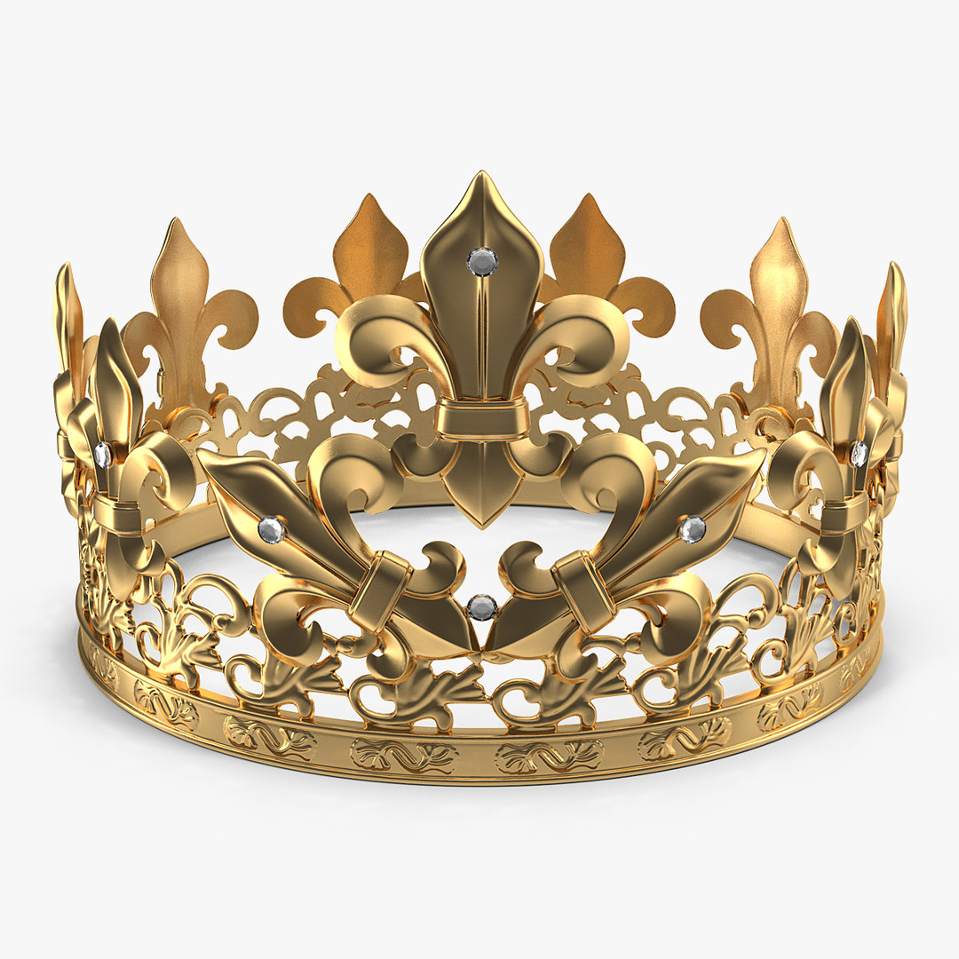 Golden King Crown mit Royal Lily und Diamanten 3D-Modell - TurboSquid ...