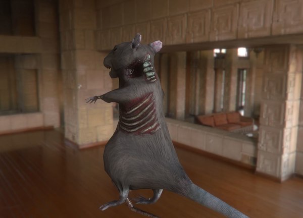 3D model scary zombie rat animation - TurboSquid 1467532