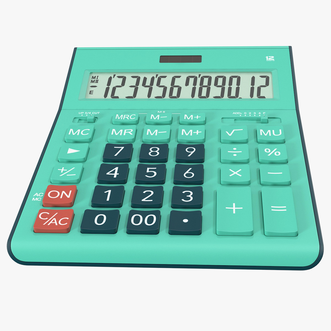 3D teal calculator generic model - TurboSquid 1467736