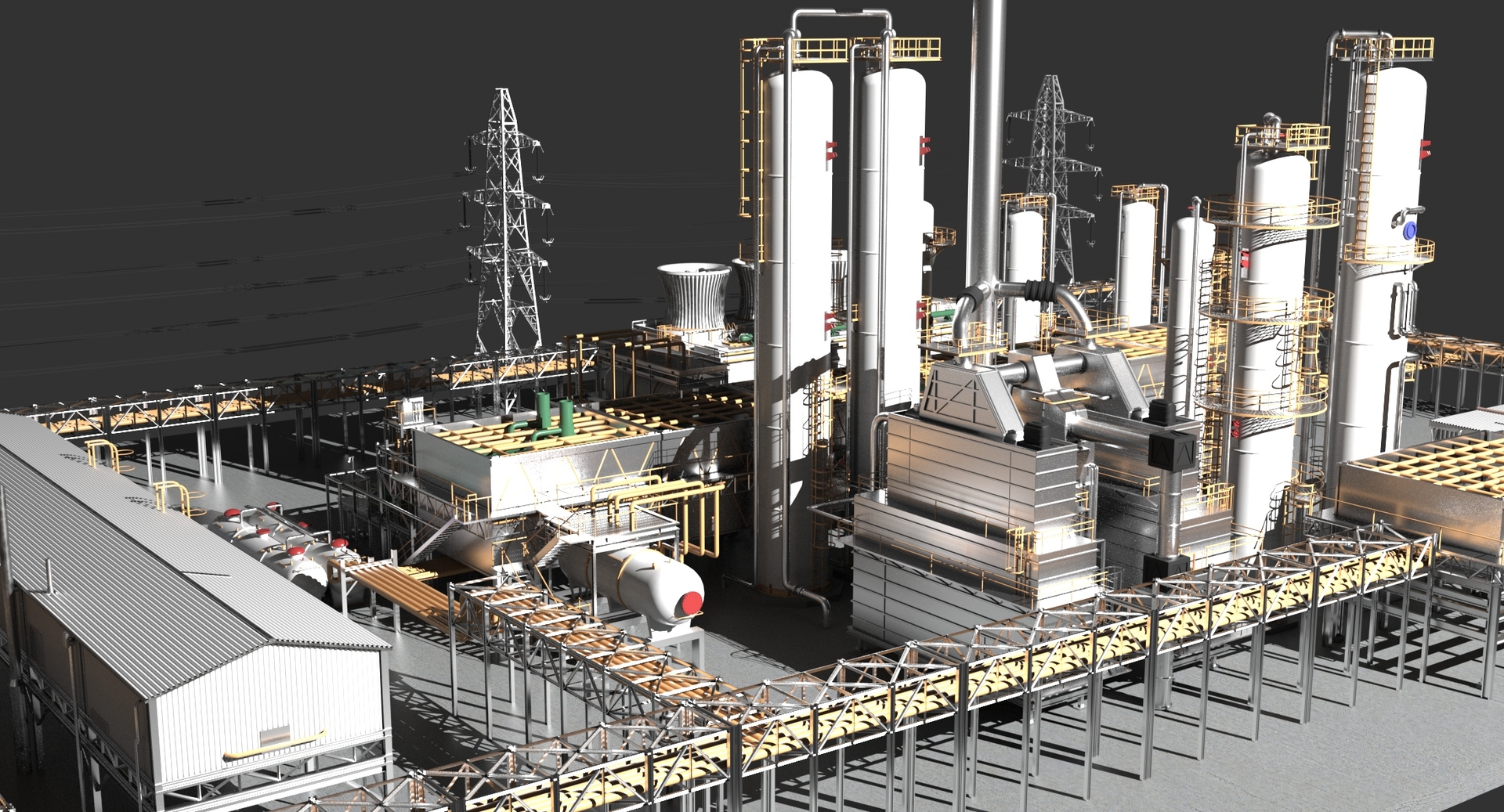 Industrial oil refinery 3D model - TurboSquid 1467748