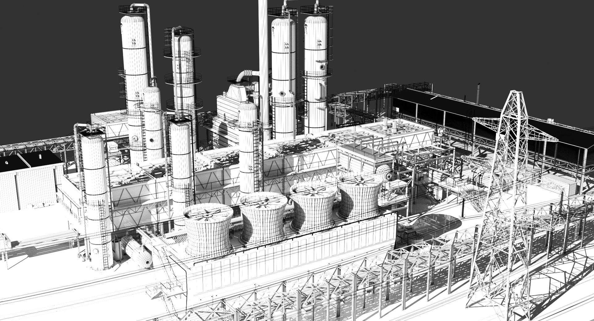 Industrial oil refinery 3D model - TurboSquid 1467748