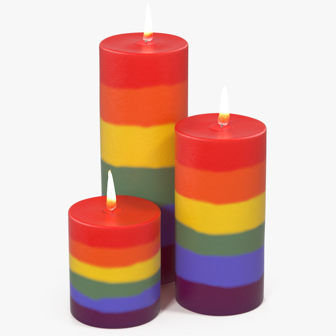 3D rainbow candles flame light - TurboSquid 1467837