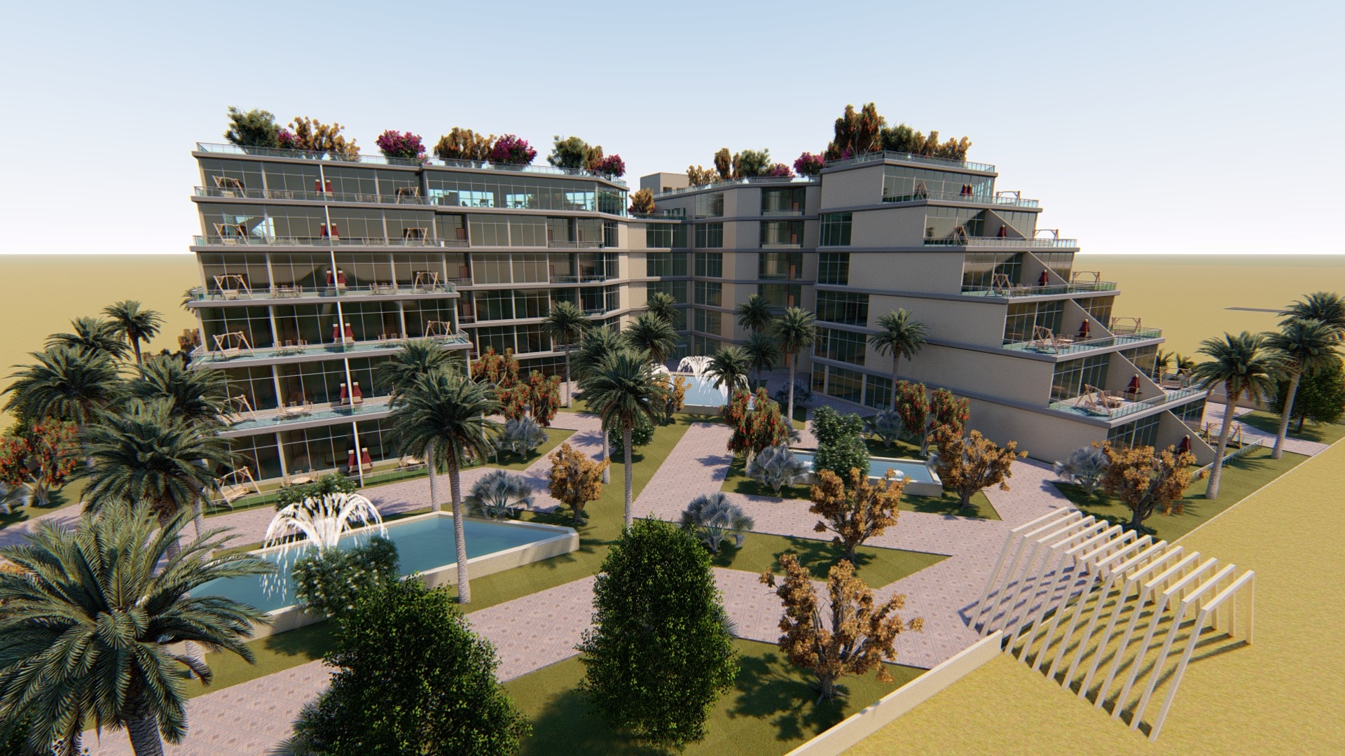 Revit residential complex 3D model - TurboSquid 1468287