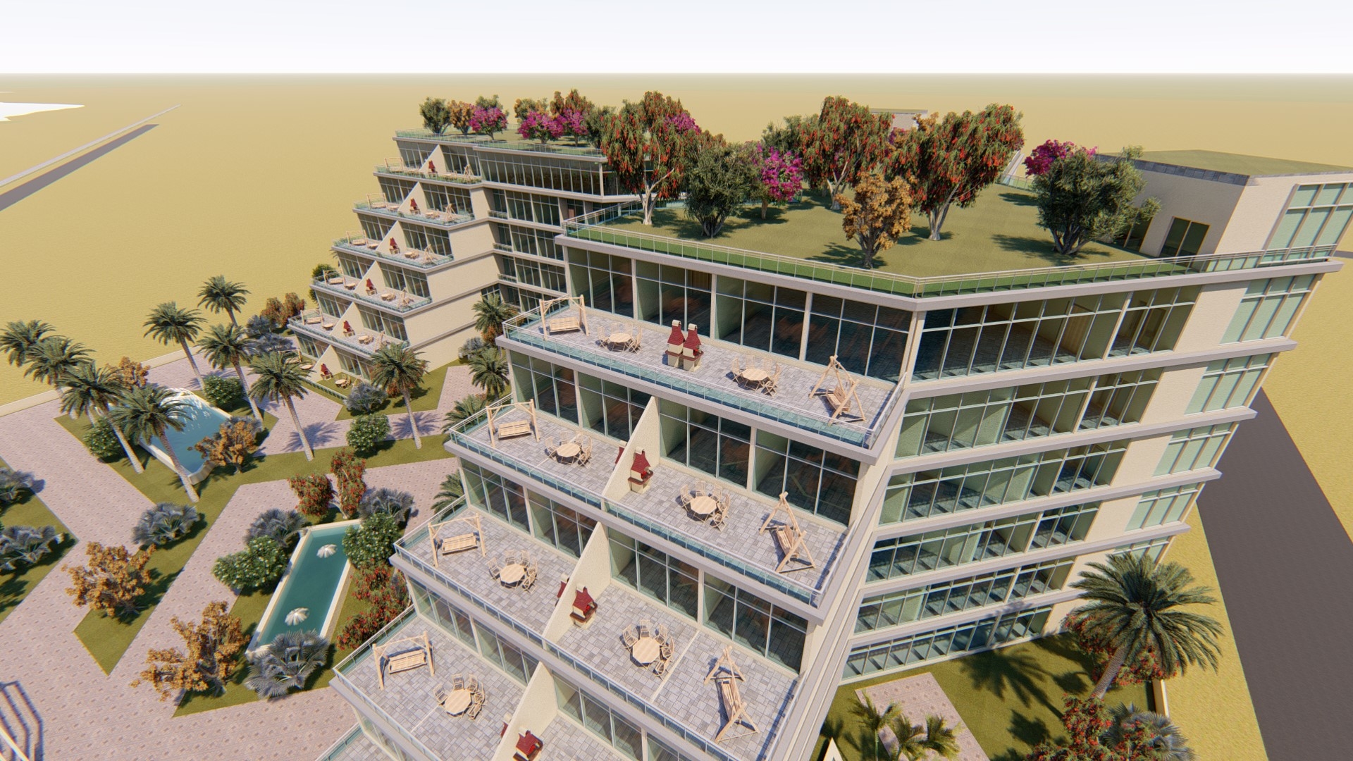 Revit residential complex 3D model - TurboSquid 1468287