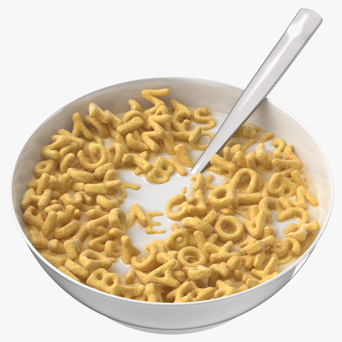 3D bowl alphabet cereal spoon - TurboSquid 1468641