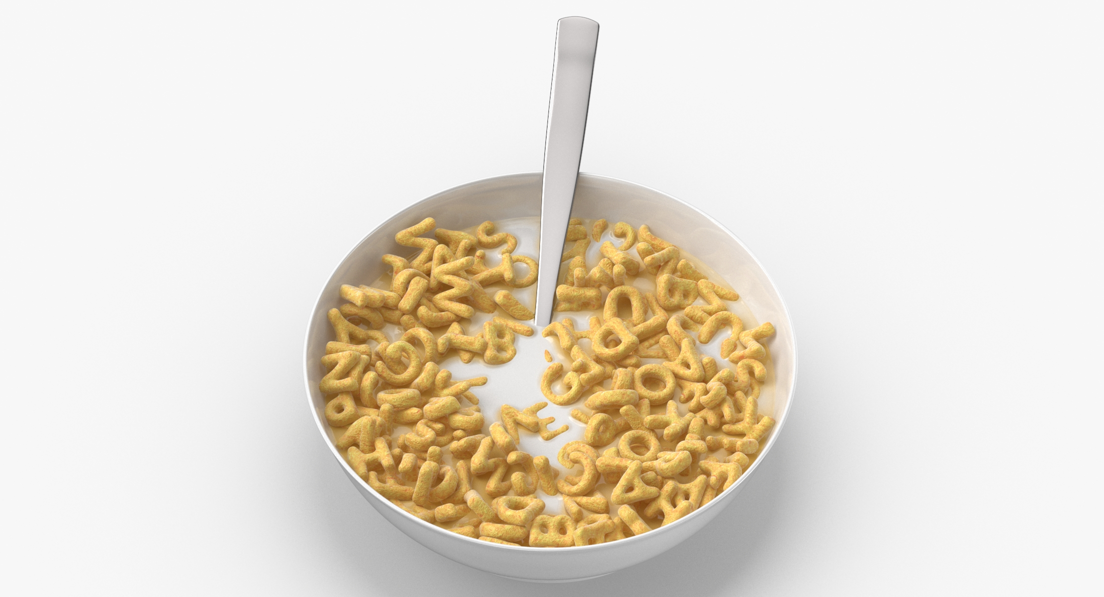 3D bowl alphabet cereal spoon - TurboSquid 1468641