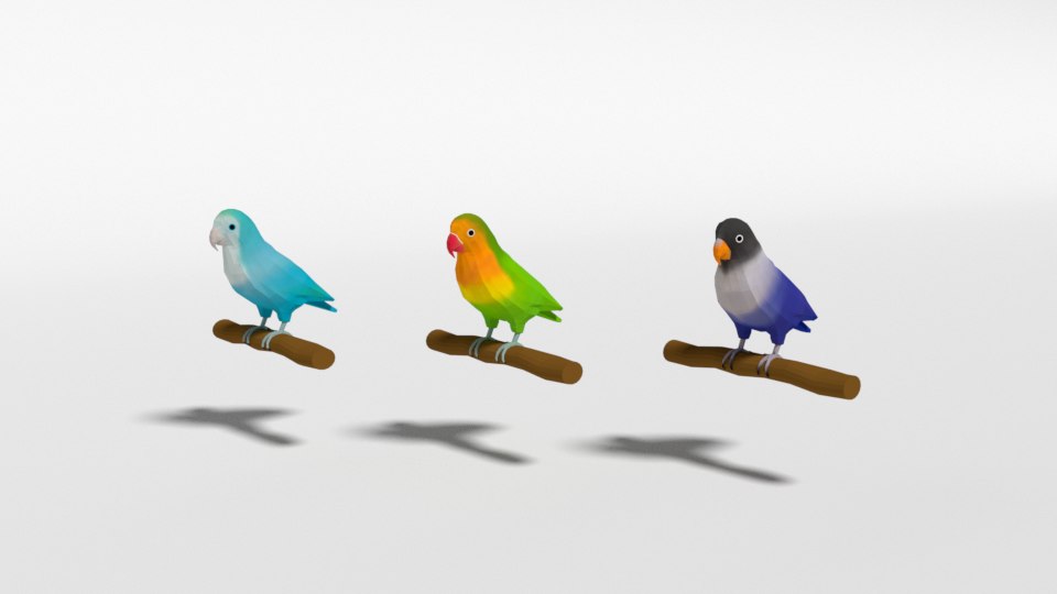 Lovebirds birds 3D model - TurboSquid 1468700