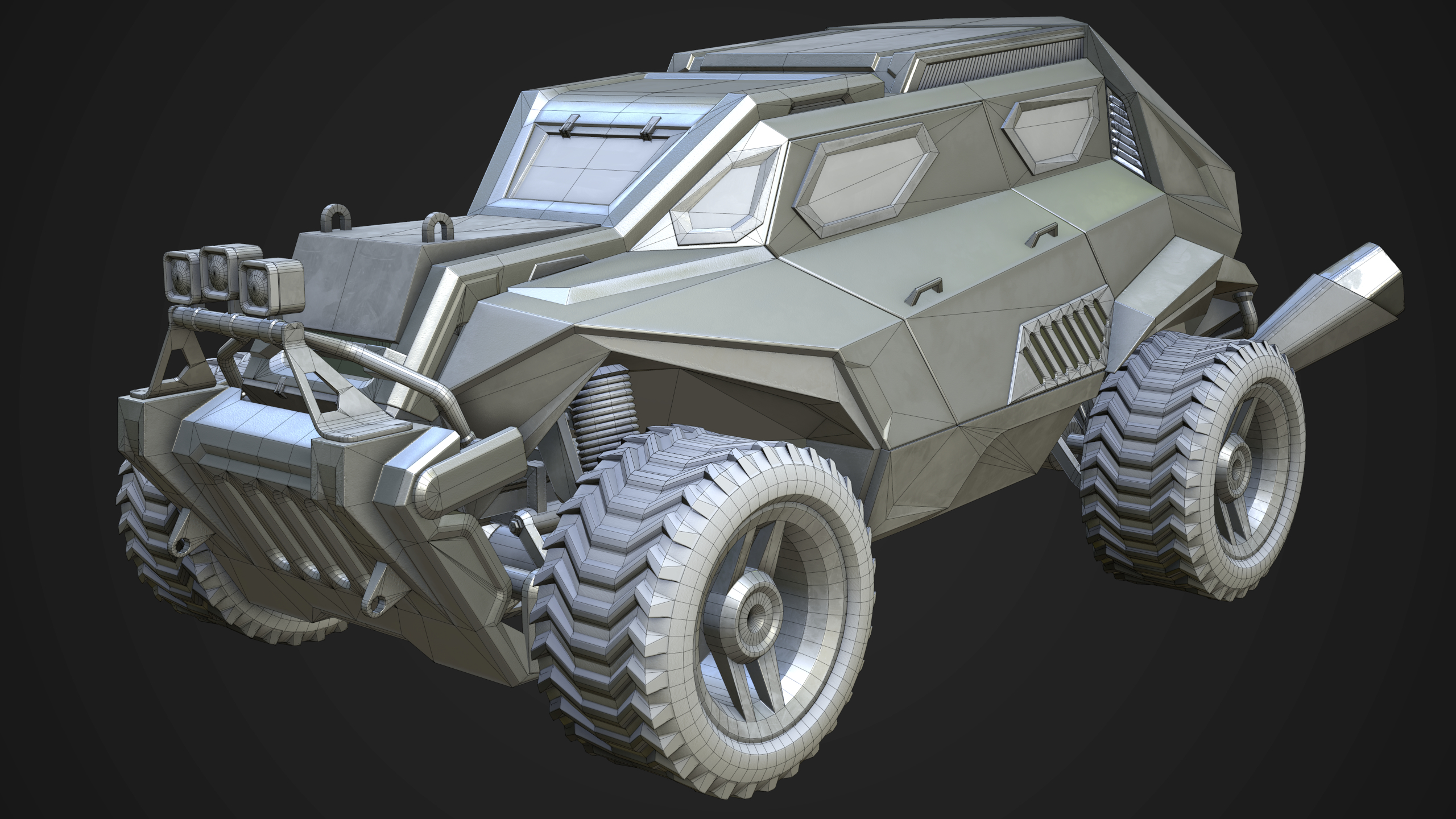 Sci-fi armored racing jeep 3D model - TurboSquid 1468775
