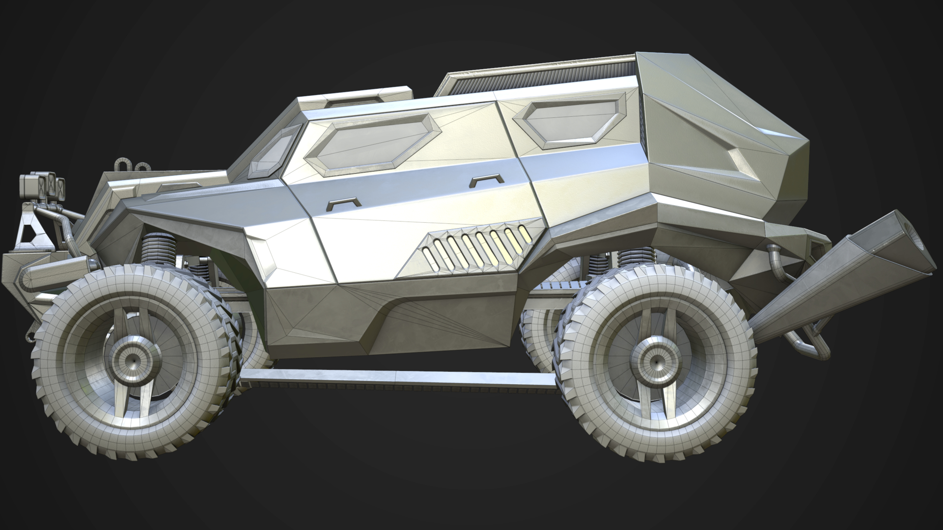 Sci-fi armored racing jeep 3D model - TurboSquid 1468775