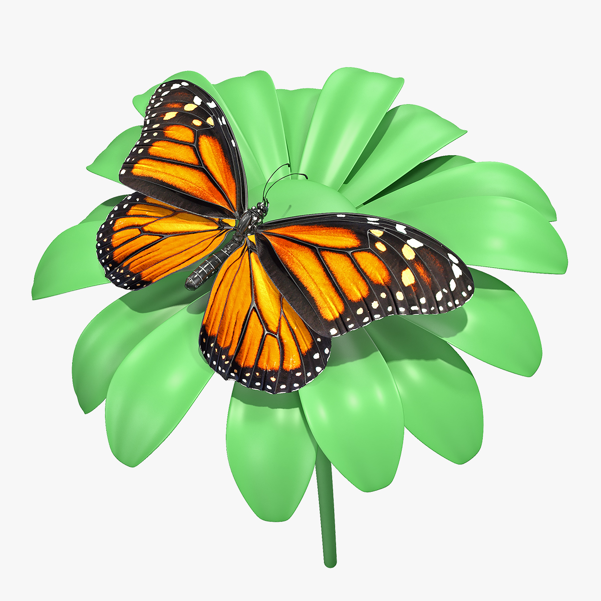 3D monarch butterfly takes swinging - TurboSquid 1468966