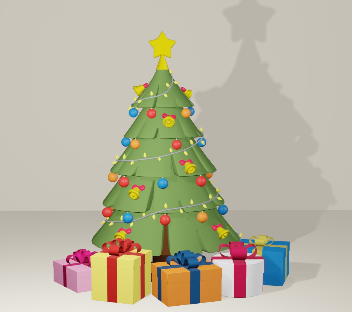 3D cartoon christmas tree - TurboSquid 1468873