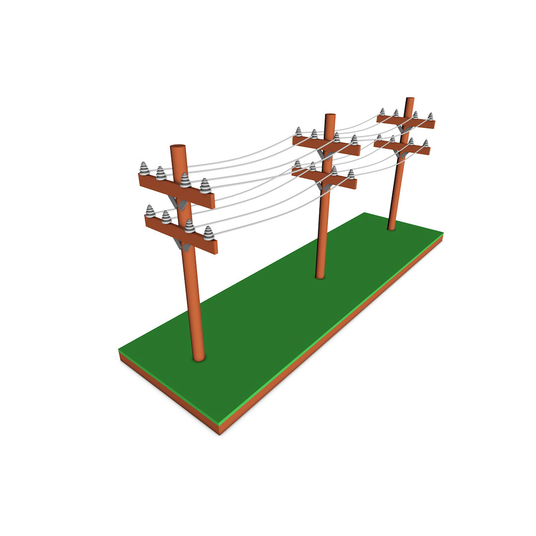 Cartoon powerlines 3D model - TurboSquid 1469251