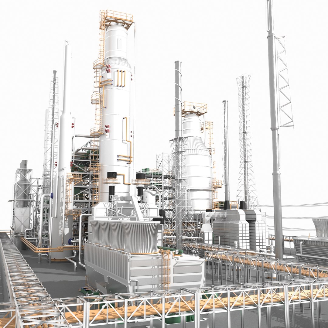 Oil refinery 3D model - TurboSquid 1469296