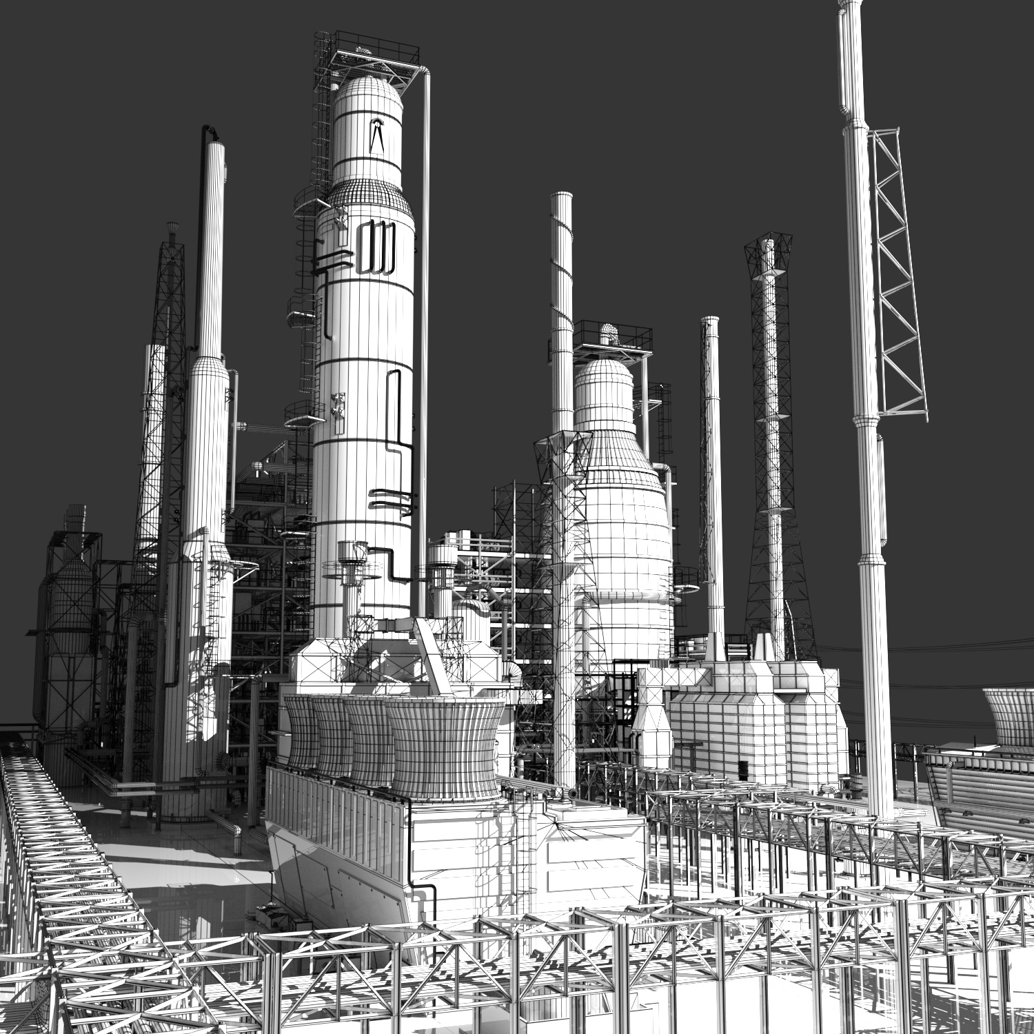 Oil refinery 3D model - TurboSquid 1469296